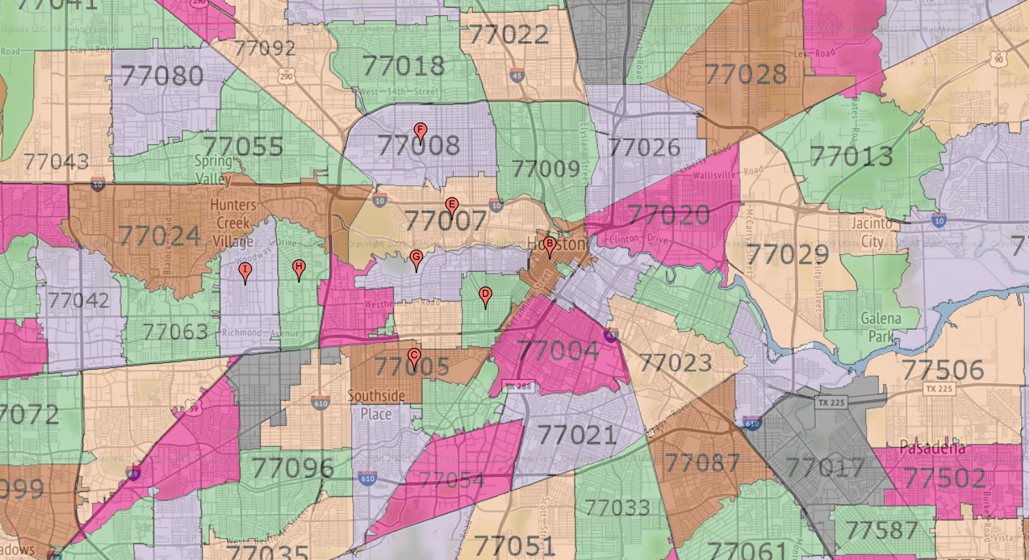 Zip Code Map Of Houston Gadgets 2018